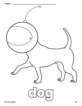 FREE Printable Dog Coloring Page for Preschool, Pre-K, and Kindergarten ...