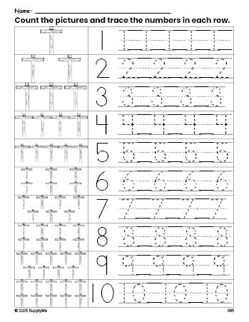 FREE Printable Easter Cross Counting Worksheet for Preschool and Pre-K ...