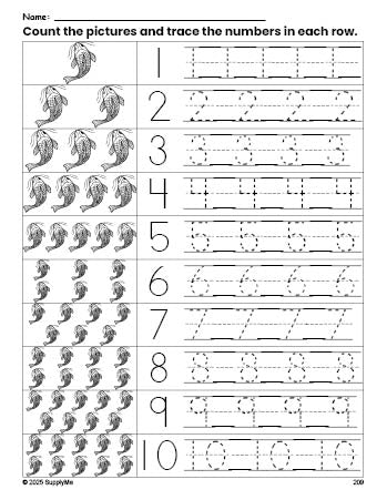 FREE Printable Fish Counting Worksheet for Preschool and Pre-K with ...