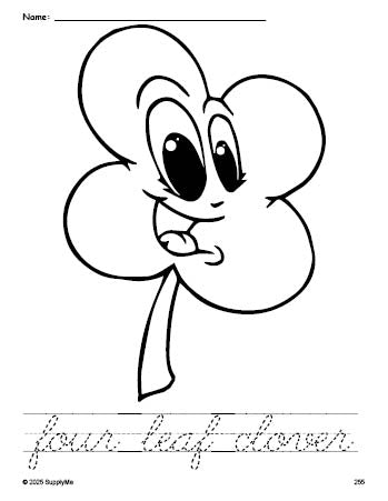 FREE Printable Four Leaf Clover St. Patrick's Day Coloring Page and ...