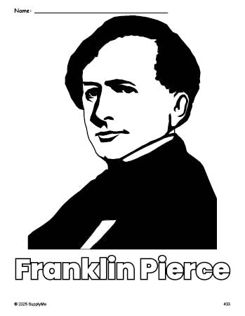 FREE Printable Franklin Pierce Presidents' Day Coloring Page for ...