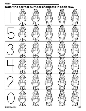 FREE Leprechaun Count and Color Worksheet for Preschoolers, St. Patrick ...