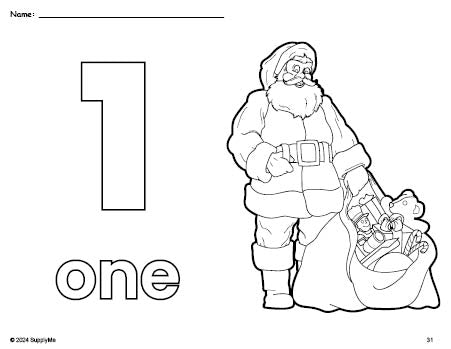 FREE Printable Santa Christmas Coloring Page, Number 1 Coloring Page ...