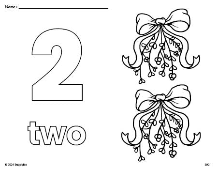 FREE Printable Mistletoe Christmas Coloring Page, Number 2 Coloring ...