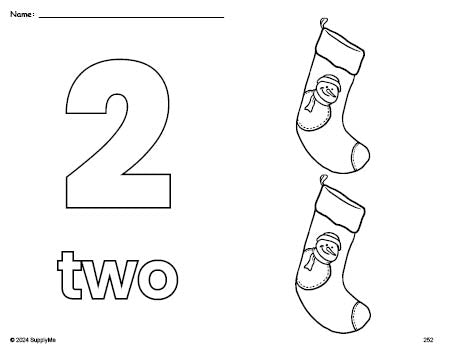 FREE Printable Stocking Christmas Coloring Page, Number 2 Coloring Page ...