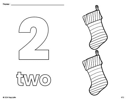FREE Printable Stocking Christmas Coloring Page, Number 2 Coloring Page ...