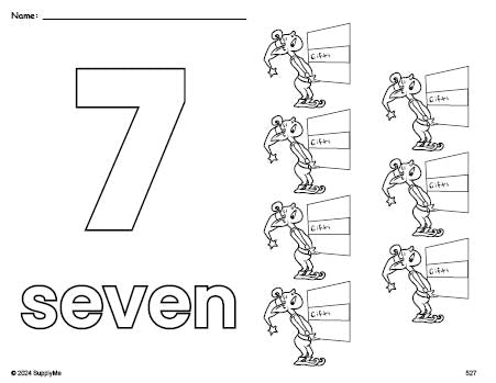 FREE Printable Elf Christmas Coloring Page, Number 7 Coloring Page for ...