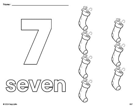 Number 7 Worksheet Pre K