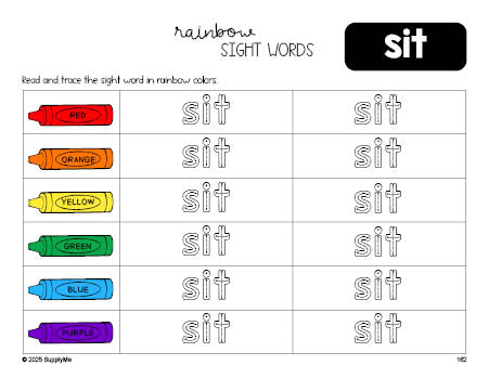 FREE Second Grade Worksheet, Rainbow Sight Word Tracing Worksheet ...