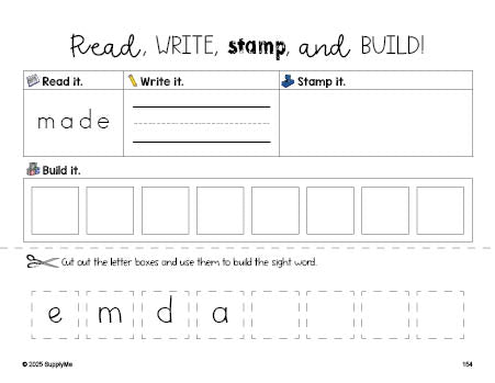 FREE Second Grade Worksheet, Read, Write, Stamp, And Build the Beginner ...