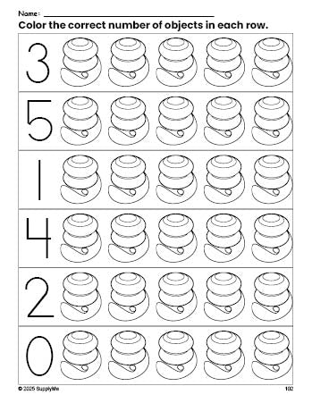 FREE Yo Yo Count and Color Worksheet for Preschoolers, Yo Yo Coloring ...