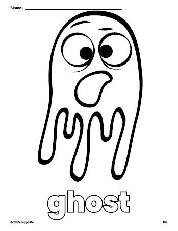 FREE Printable Ghost Halloween Coloring Page for Preschool, Pre-K, and ...
