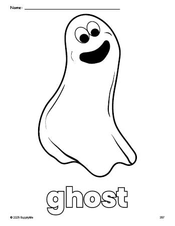 FREE Printable Ghost Halloween Coloring Page for Preschool, Pre-K, and ...