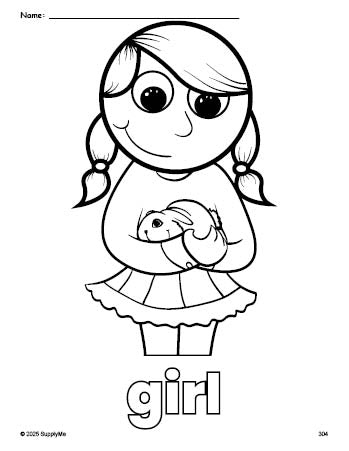 FREE Printable Girl Coloring Page for Preschool, Pre-K, and ...