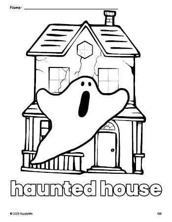 FREE Printable Haunted House Halloween Coloring Page for Preschool, Pre ...