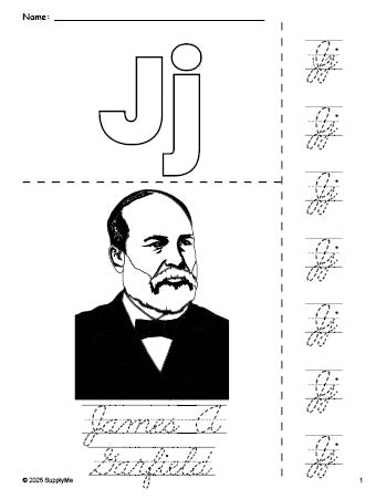 FREE Printable James A Garfield Presidents' Day Coloring Page and ...
