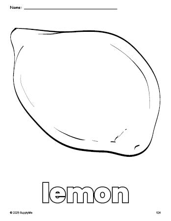 FREE Printable Lemon Coloring Page for Preschool, Pre-K, and ...