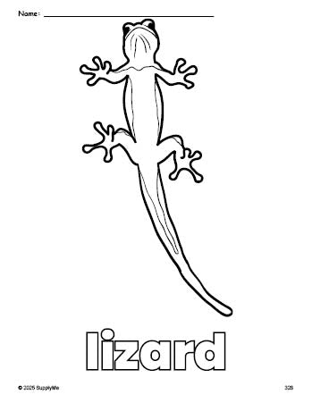FREE Printable Lizard Coloring Page for Preschool, Pre-K, and ...