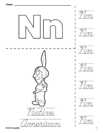 Letter N Preschool Worksheets Trace, Cut And Paste Letter N Worksheet