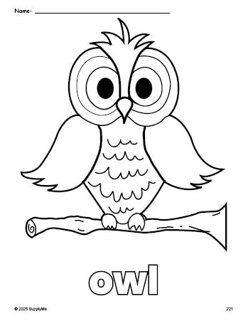 FREE Printable Owl Coloring Page for Preschool, Pre-K, and Kindergarten ...