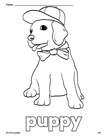 FREE Printable Puppy Coloring Page for Preschool, Pre-K, and ...