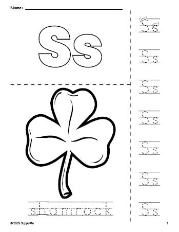 FREE Printable Shamrock St. Patrick's Day Coloring Page and Letter ...