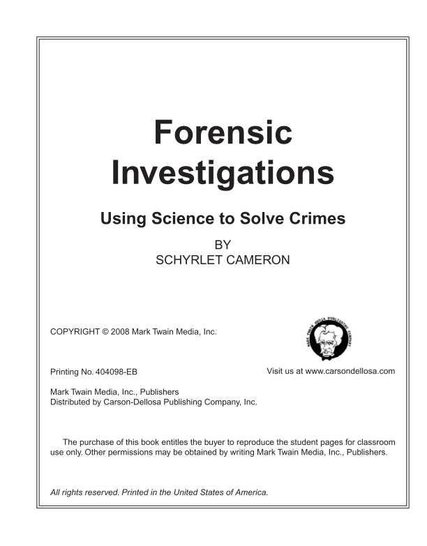 Carson Dellosa Forensic Investigations Resource Book | CD-404098 – SupplyMe