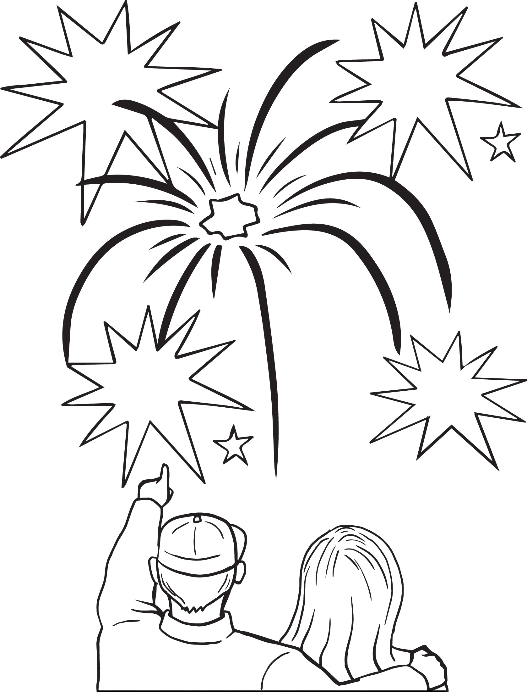 Fireworks Coloring Pages