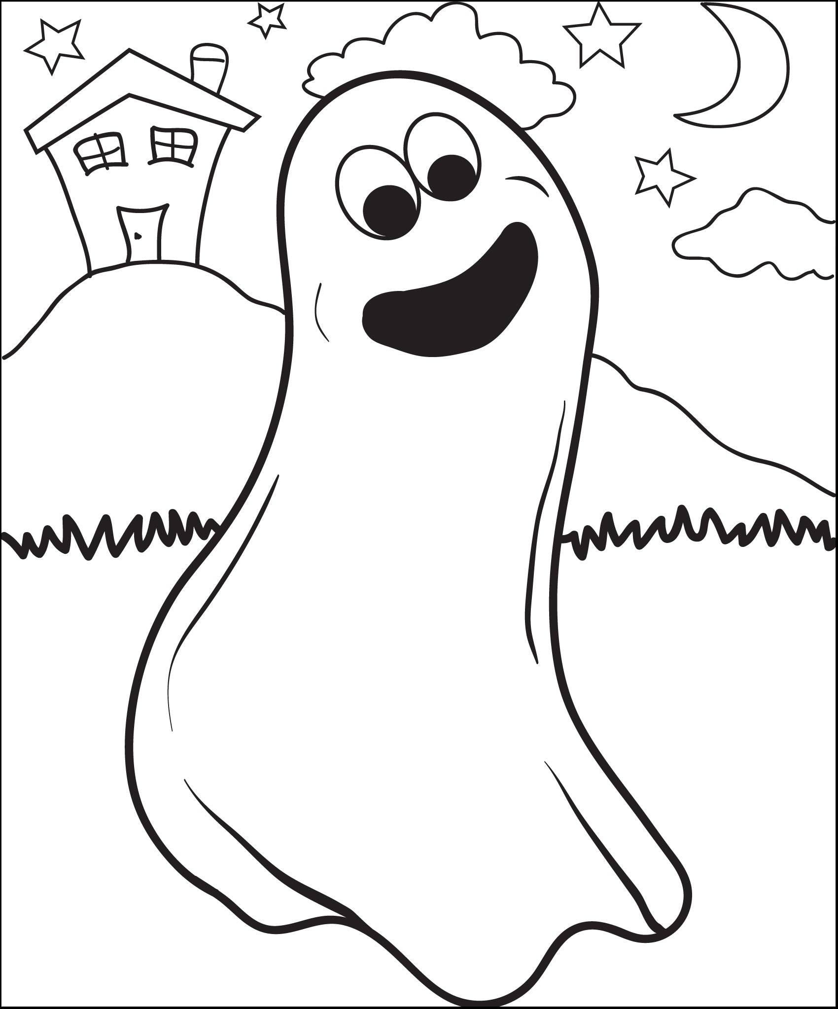 Printable Ghost Coloring Page For Kids 3 Supplyme