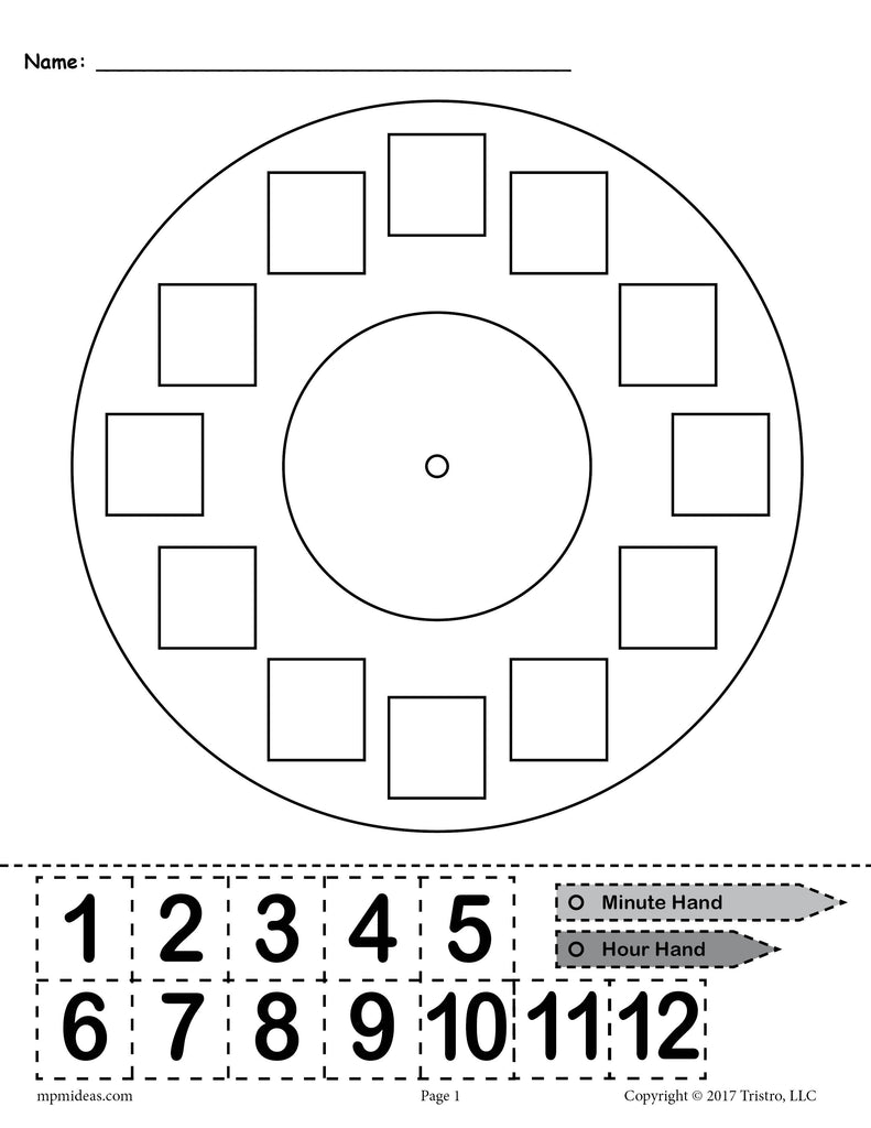 Printable Clock Template Printable Clock Template