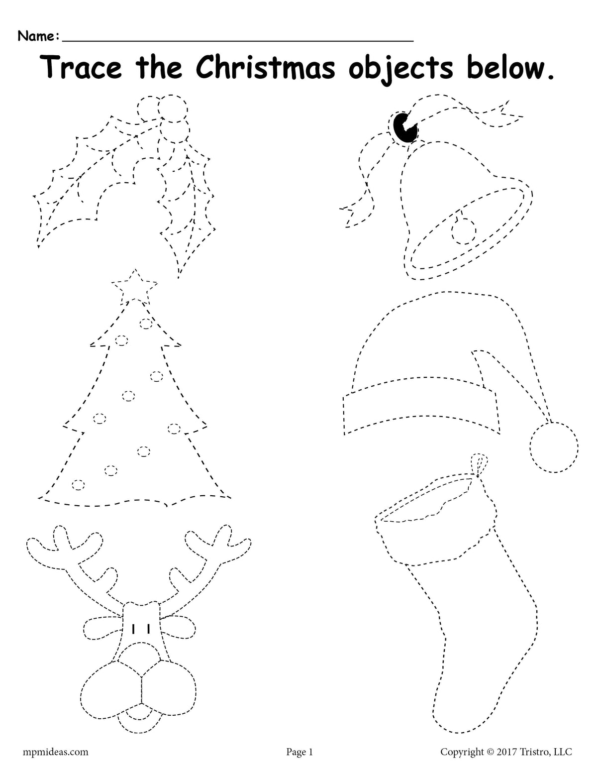 Christmas Tracing Pages 21 Hand Drawn Printable Christmas Coloring