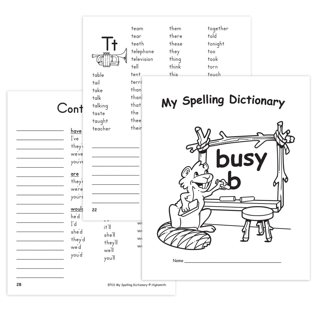 Teacher Created Resources My Spelling Dictionary | EP-111 – SupplyMe