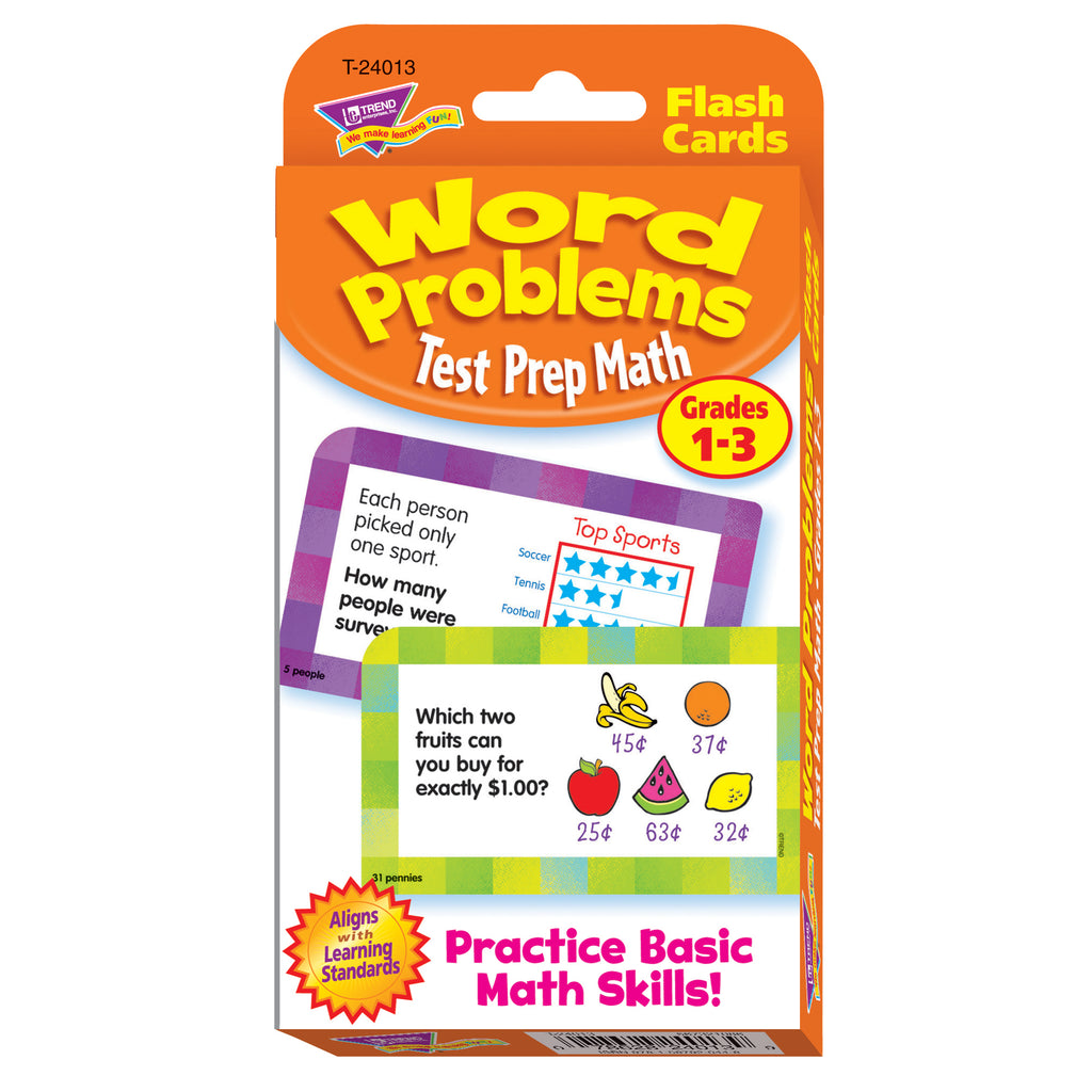 Trend Enterprises Word Problems Test Prep Math, Grades 1-3 Challenge ...