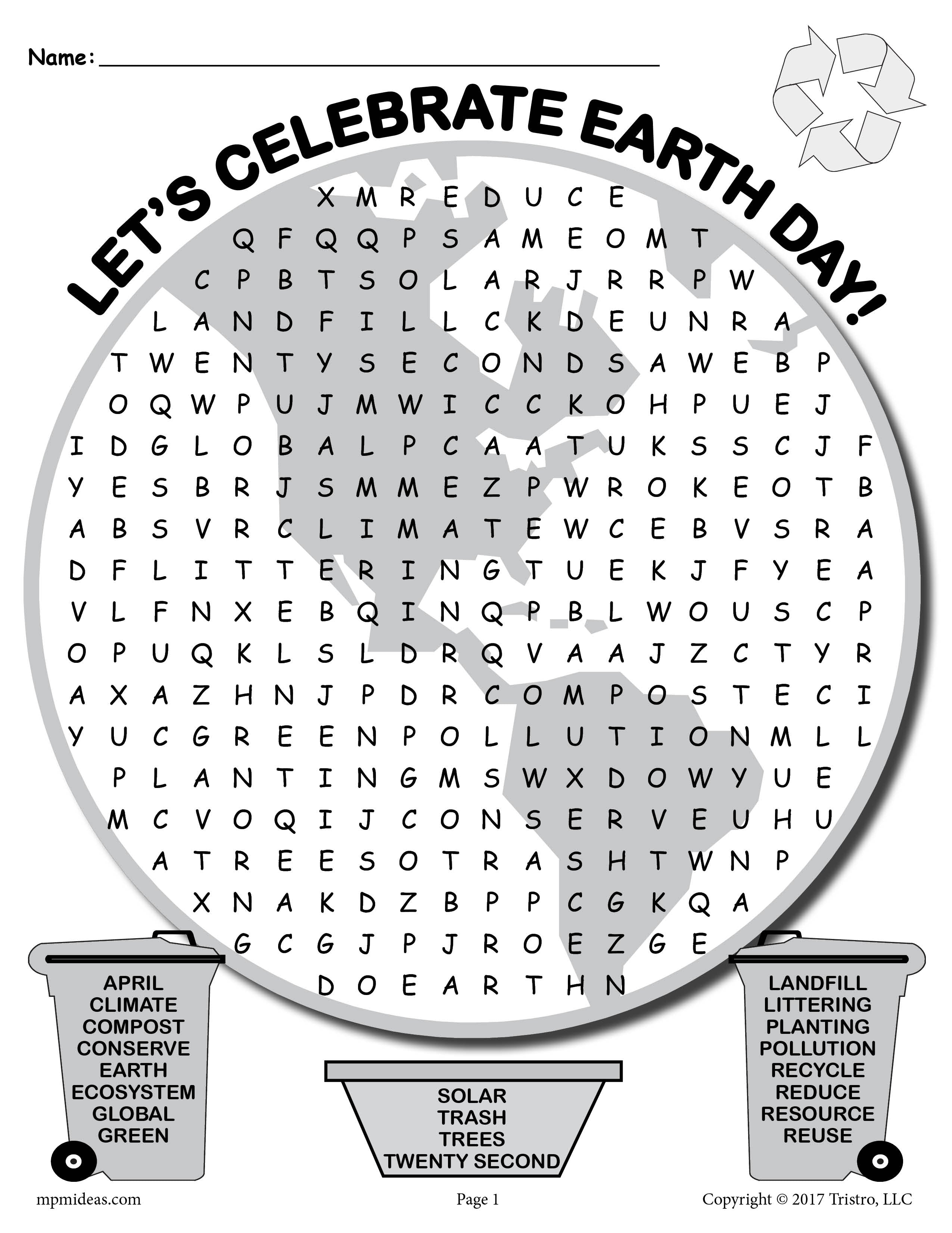 Ecosystem Word Search Printable Earth Day Printable Word Search Game