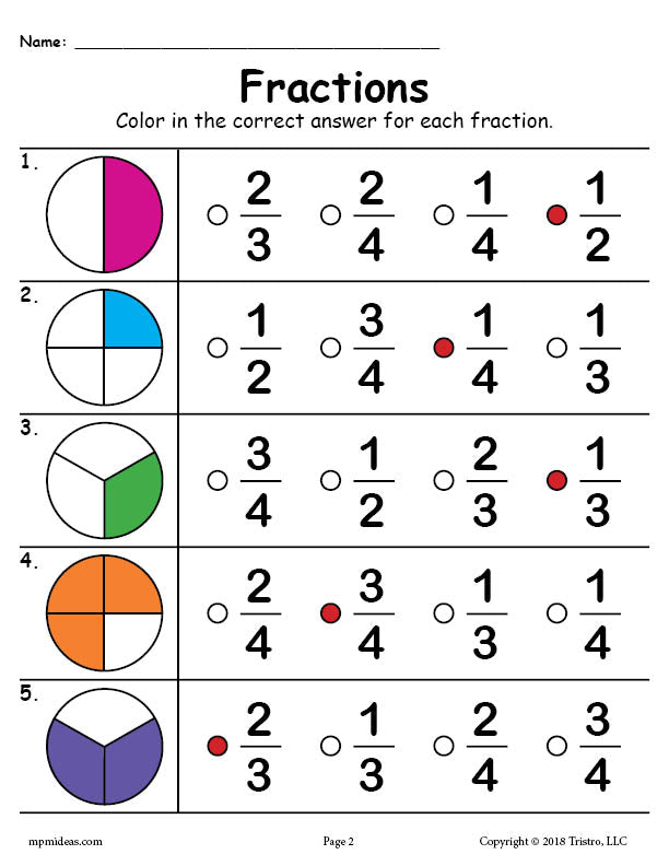 FREE Printable Fractions Worksheet SupplyMe FREE Printable Fractions Worksheet SupplyMe