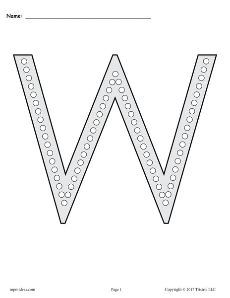 FREE Letter W Q-Tip Painting Printables - Includes Uppercase and Lower ...