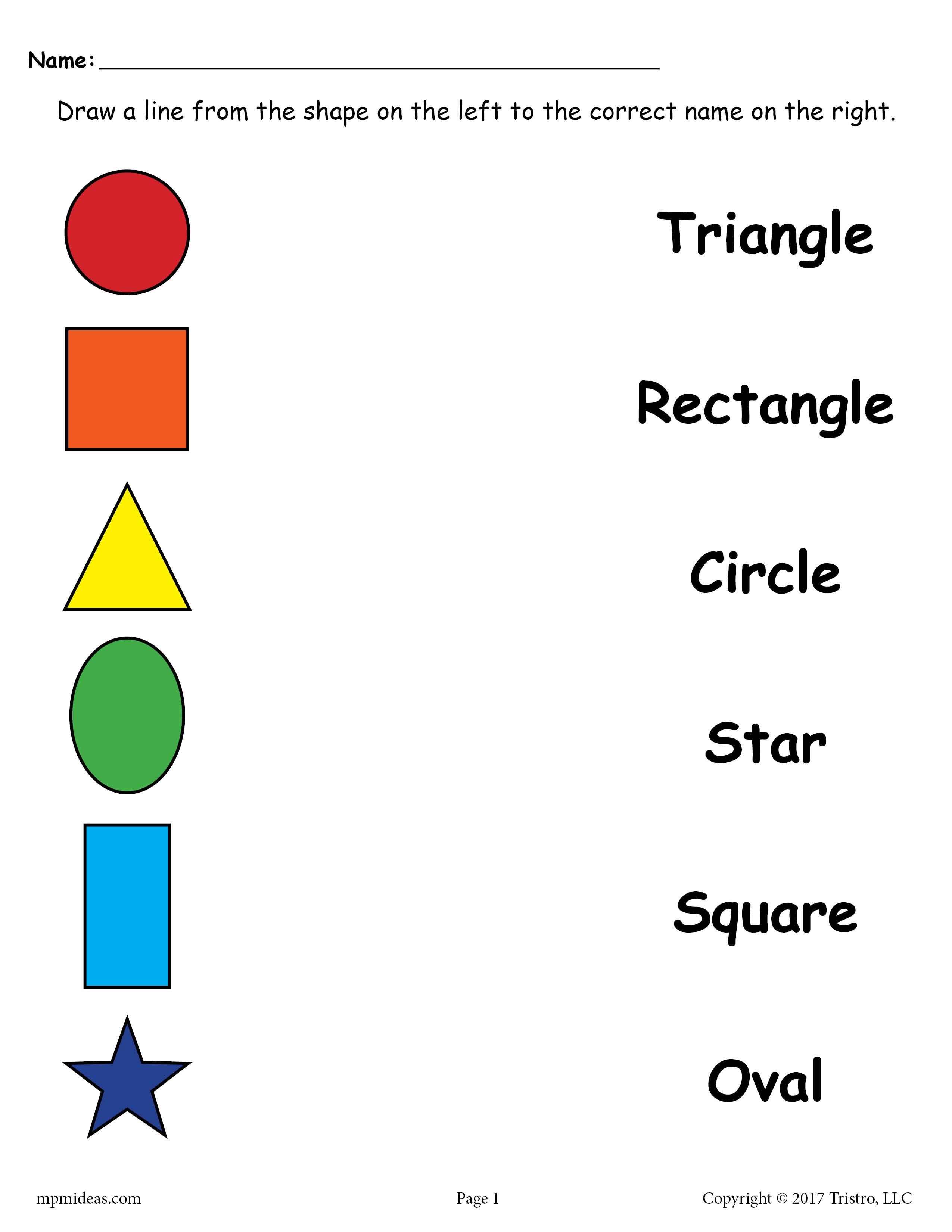 Kindergarten Shape Worksheets