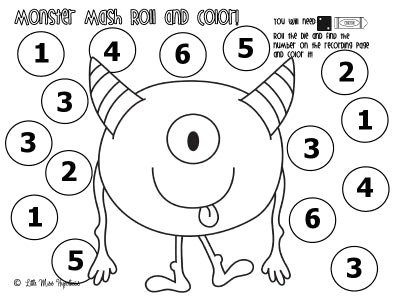 Roll And Color Worksheets Roll And Color Worksheet | Math = Love