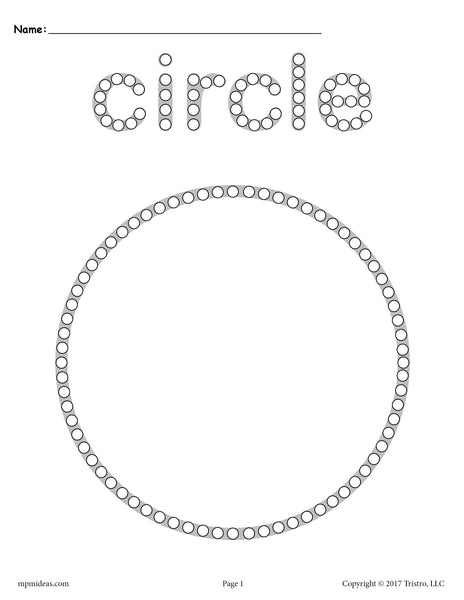 Circle Q-Tip Painting Printable - Circle Worksheet & Coloring Page ...