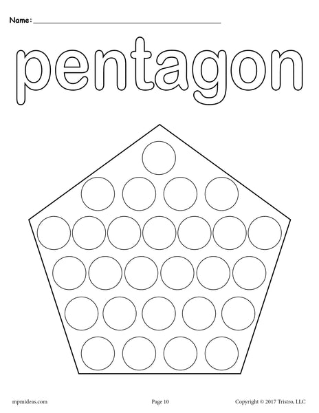Pentagon Do-A-Dot Printable - Pentagon Coloring Page – SupplyMe