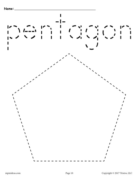 Pentagon Tracing Worksheet - Printable Tracing Shapes Worksheets – SupplyMe