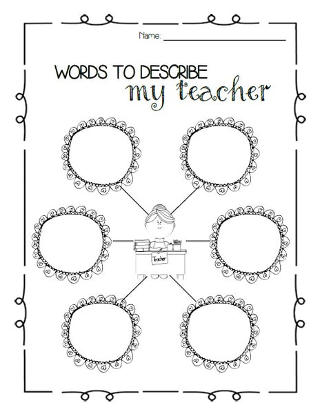 FREE "Words To Describe My Teacher" Printable – SupplyMe