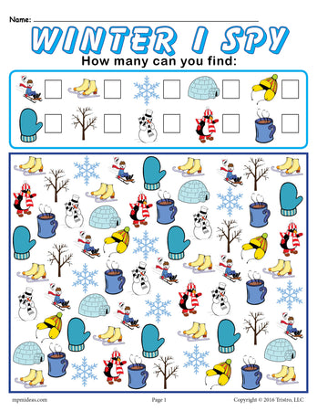 130 Free Preschool Winter Worksheets & Printables – SupplyMe