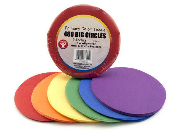 Hygloss Products 5" Tissue Paper Circles, Primary | HYG88155 – SupplyMe